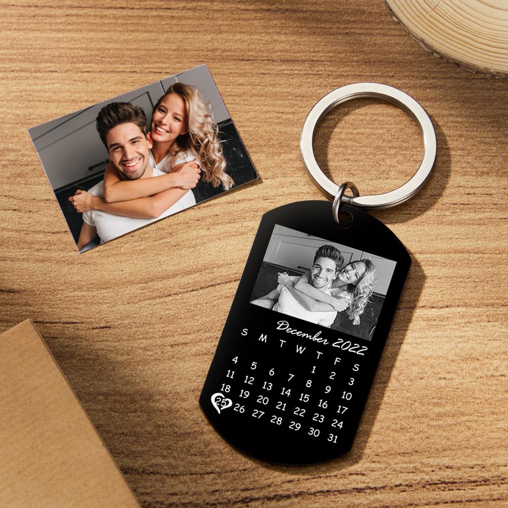 Custom Black Key Chains Filter Photo Calendar Keychain Unique Design G