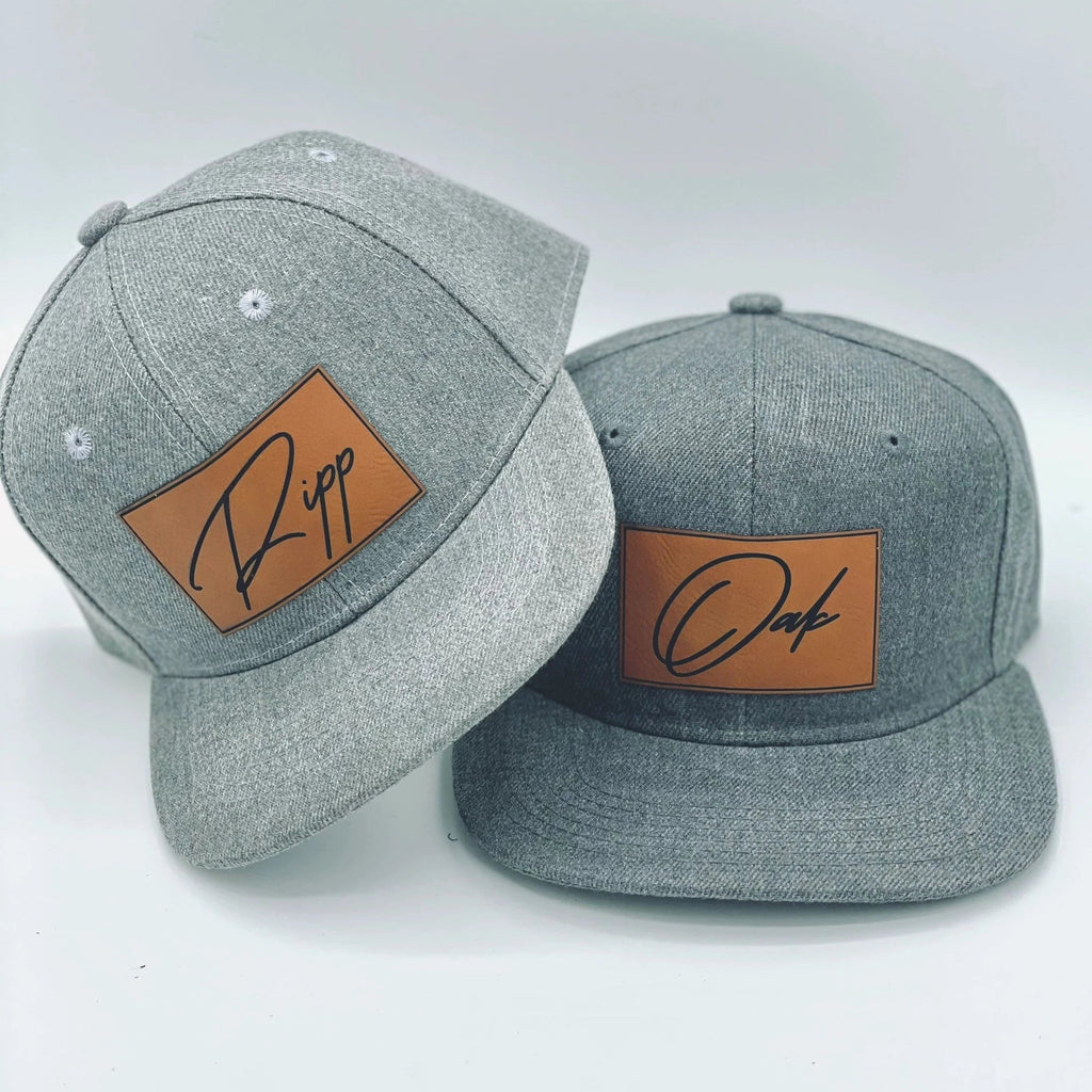 💖For Family💖Custom Father & Children Leather Patch Hat