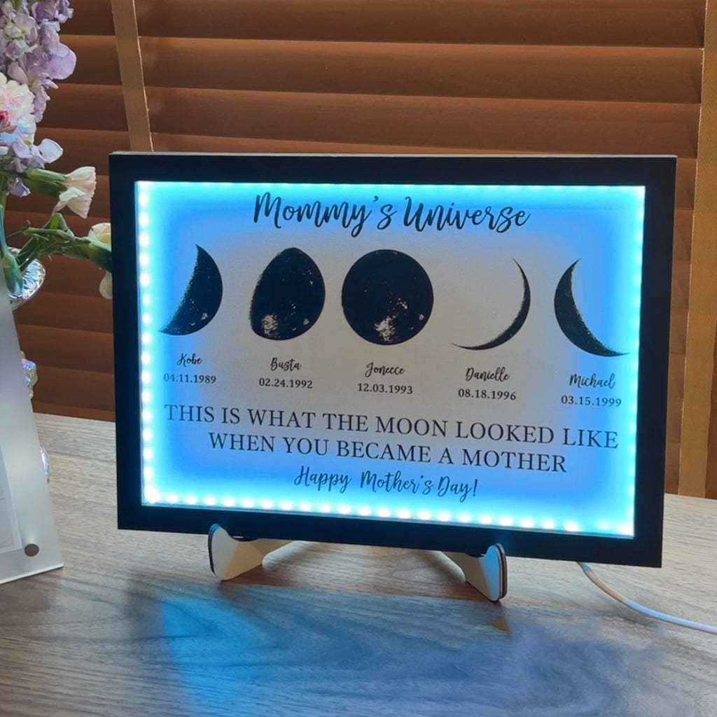 Custom Mommy’s Universe Moon Phase Light Box-Best Mother's Day Gift